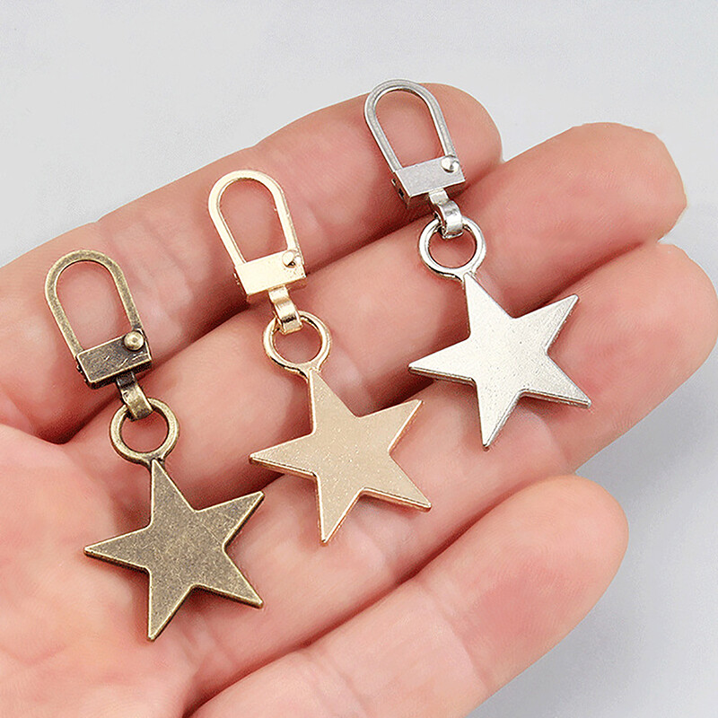 5PCS Sewing Zipper Puller Head Star Shape Detachable Metal Zipper For ...