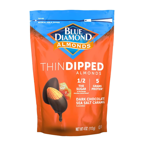 Blue Diamond Almonds, Dark Chocolate Sea Salt Caramel Covered Thin ...