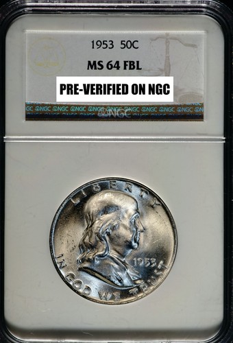 1953 Franklin Half Dollar Silver NGC, MS64 FBL, Grading Mistake - It is ...