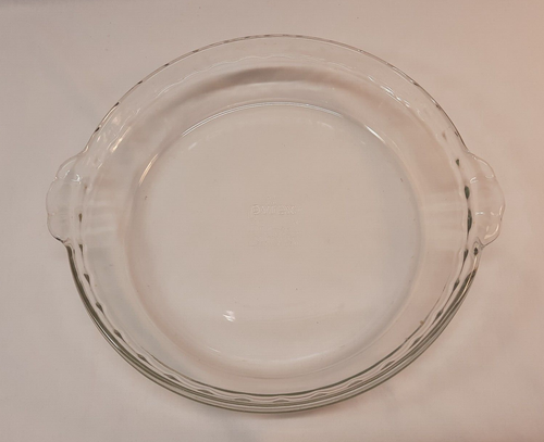 Vintage Corning Pyrex 9 1/2” Glass Fluted Pie Plate, 229, Clear Double ...