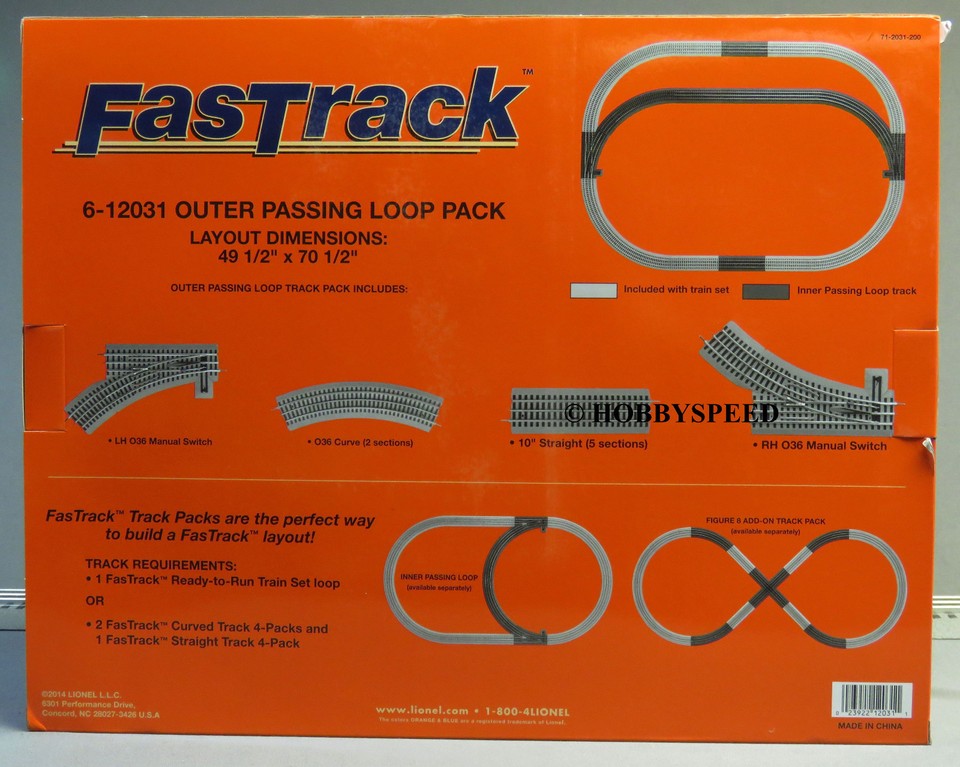LIONEL FASTRACK LOT TRACK PACK OUTER PASSING LOOP switch train fast 6 ...