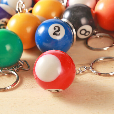 Fashion Billiard Pool Keychains Round Ball Key Ring Key Chains Ball ...