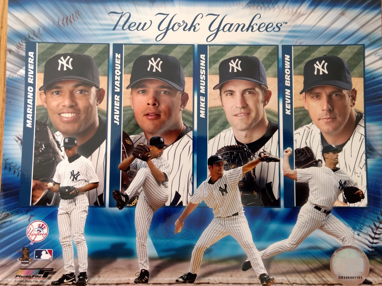 2004 NEW YORK YANKEES BIG FOUR PITCHERS 8x10 PHOTO RIVERA Vazquez ...
