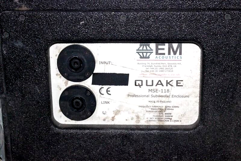EM Acoustics MSE-118 Quake Subs W/Caster Wheels/Soft Cover (One ...