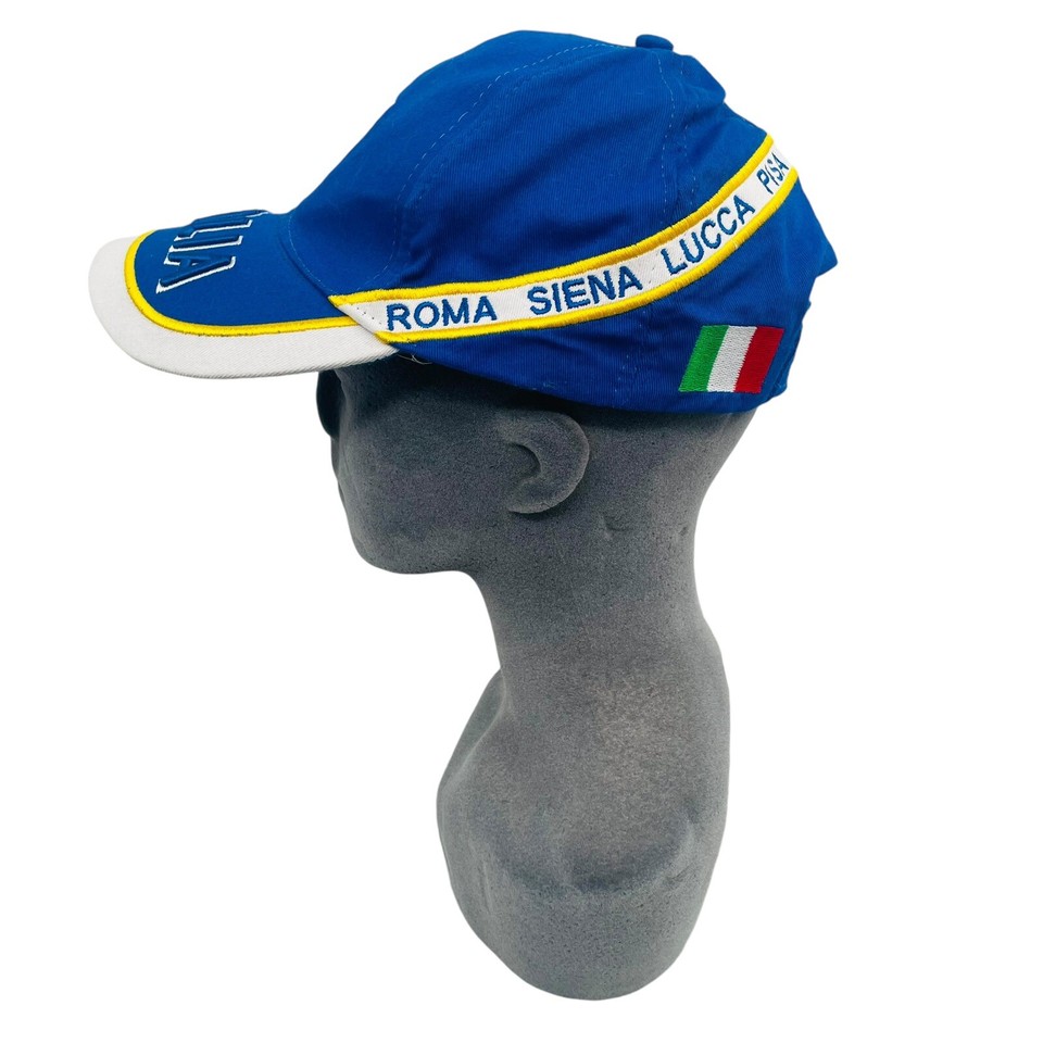Italia Hat Men’s Blue Embroidered Strapback Spellout Stars Roma Cap | eBay