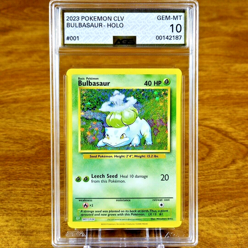 Pokemon Trading Card Game Classic Bulbasaur Holo CLV 001/034 AGS Gem-MT ...