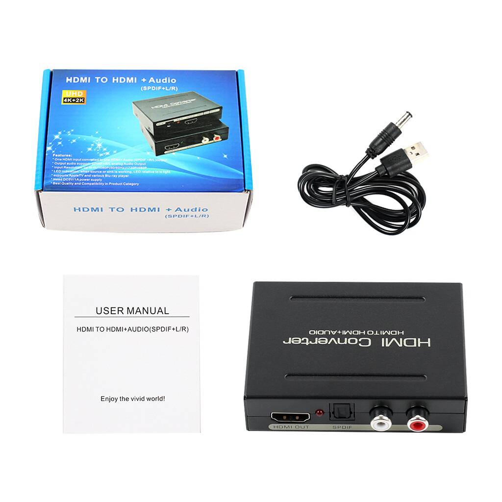 1080P HDMI Zu HDMI Optisch SPDIF+RCA R/L Audio Extractor Konverter ...