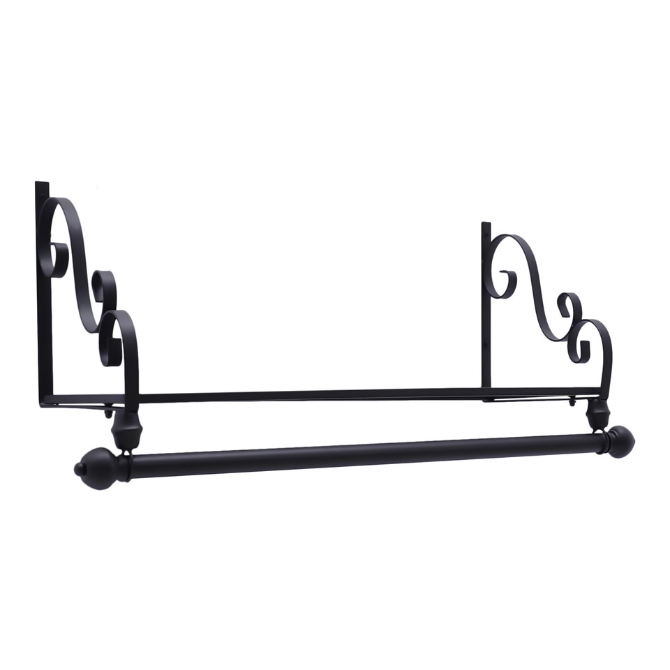 Hanging Wrought Iron Coat Rack Storage Shelf Wall Mounted With Iron ...