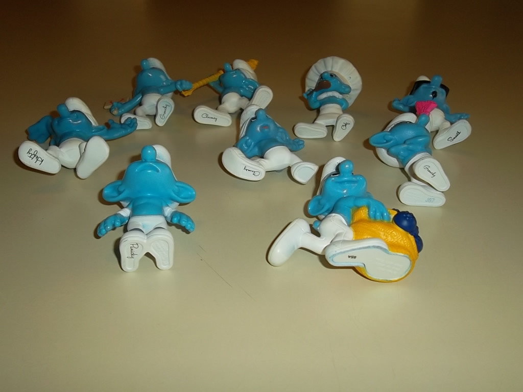 9 Smurfs Clumsy Grouchy Panicky Chef Hefty Smooth Greedy Lot 9 ...
