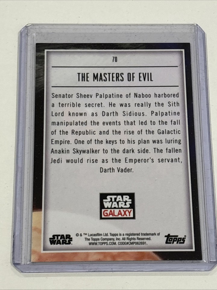 2023 Topps Chrome Star Wars Galaxy Masters Of Evil Base Card #70 ROTJ ...