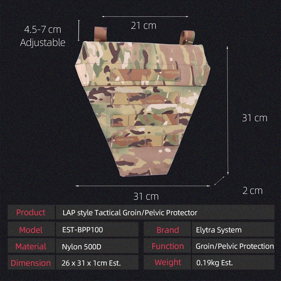 Tactical Vest Lap style groin/pelvic Protector Molle Jockstrap Baffle ...