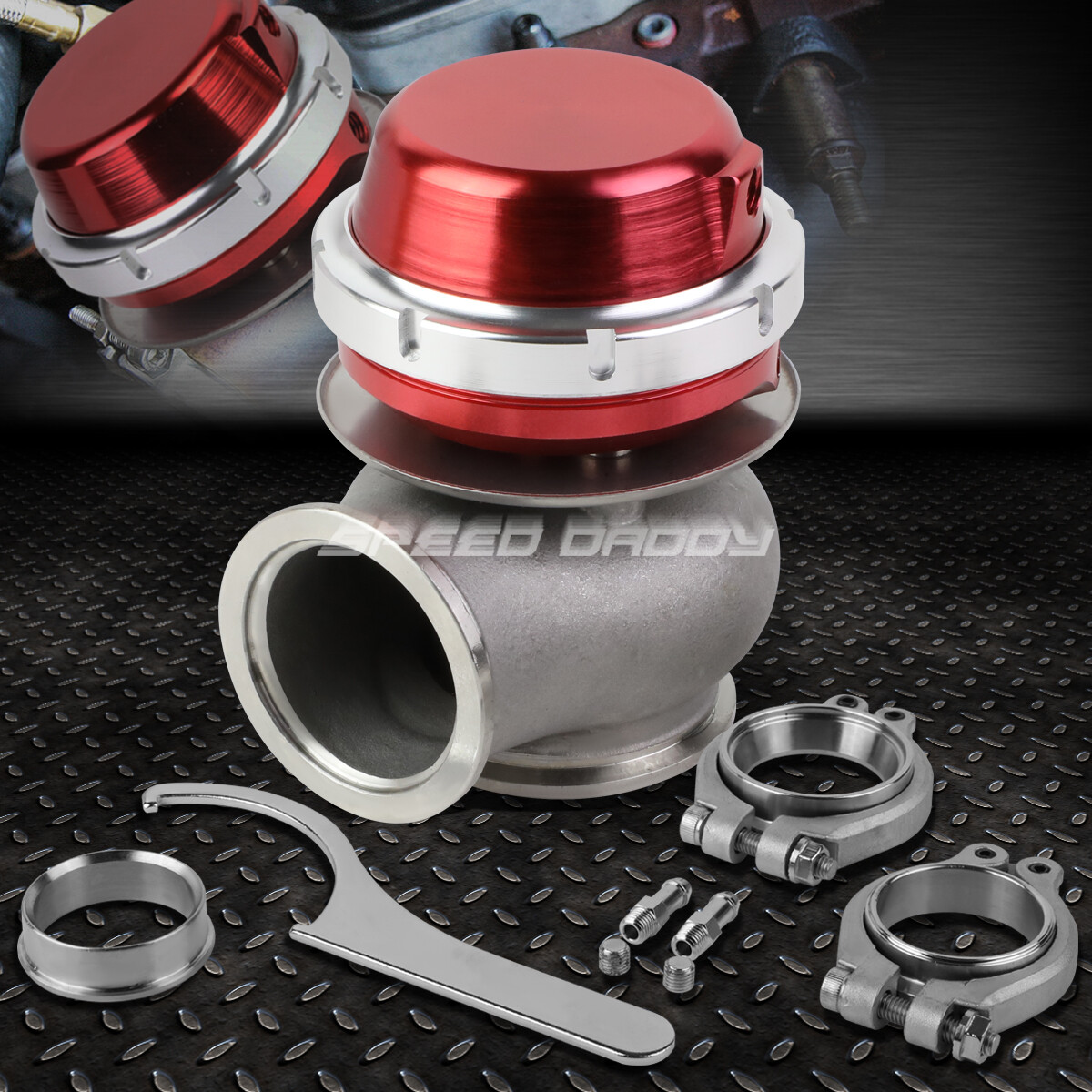 UNIVERSAL EXTERNAL 14-PSI 40MM TURBOCHARGER V-BAND 4" WASTEGATE+SPRING ...