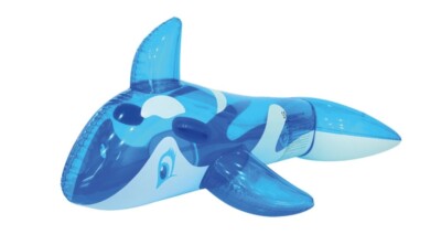 Summer Swim Pool Beach Inflatable Blue Whale Rider Water Float 57" x 31 ...