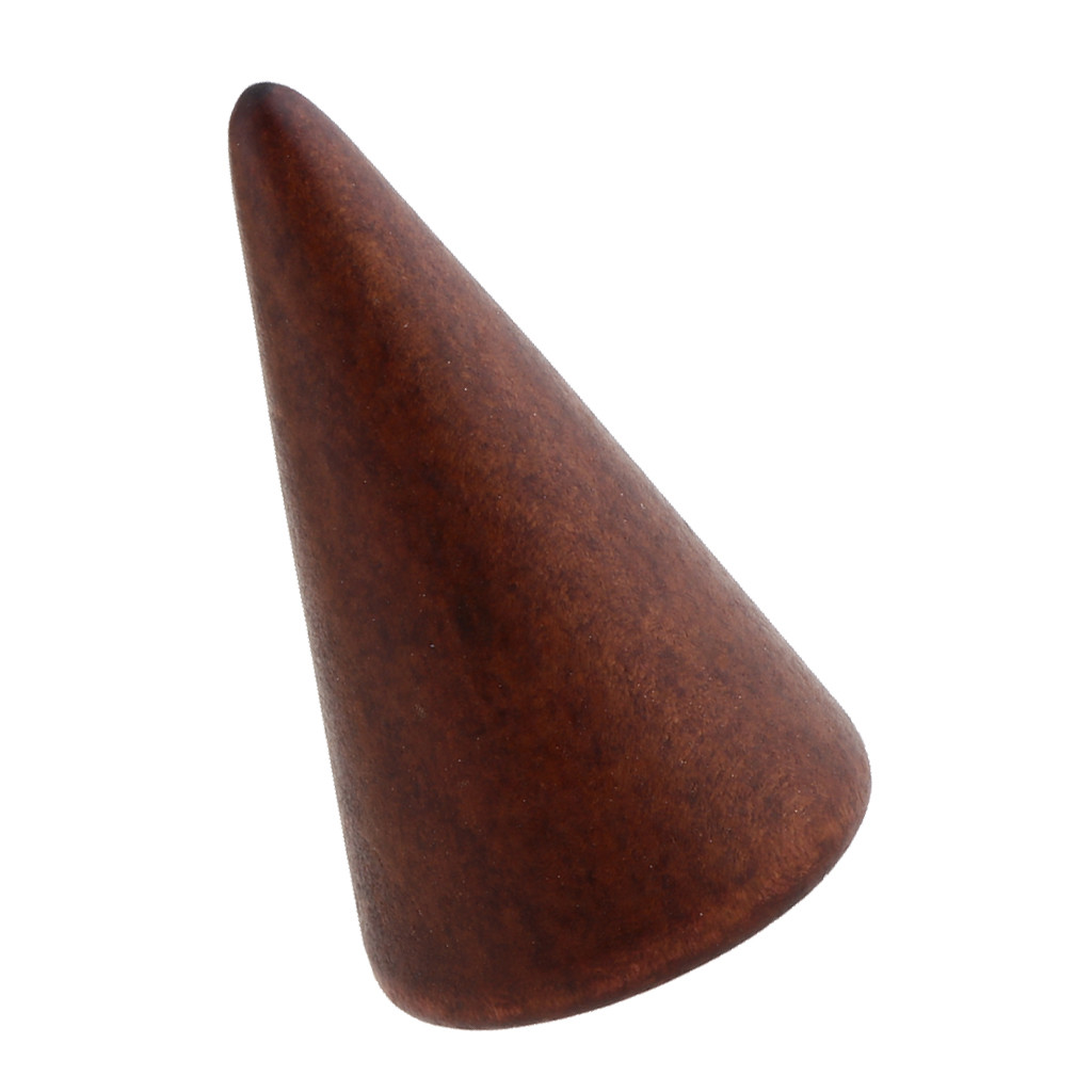 Geometric Wooden Cone Shape Brown Solid Wood Ring Display Rack Showcase ...