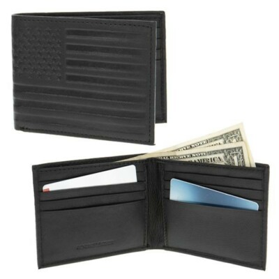 BLACK RFID BIFOLD FLAG WALLET | eBay