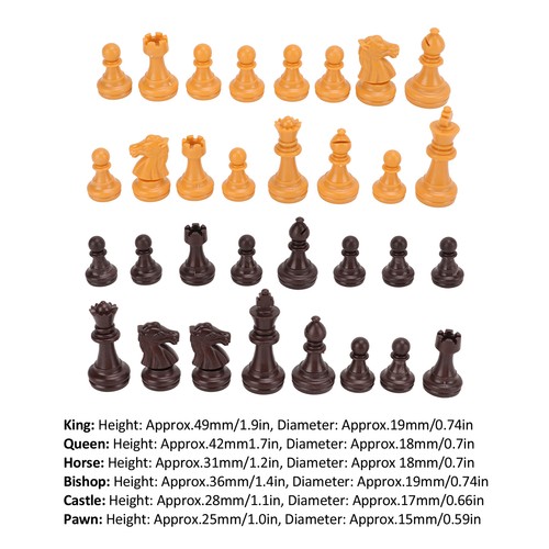 TOH Chess Pieces Only PS Plastic Replacement Mini Chessmen Figurine ...