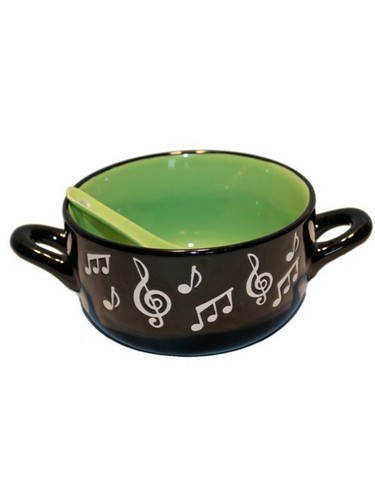 Music Note Bowl With Spoon -Green - Soup Cereal Ice Cream | eBay