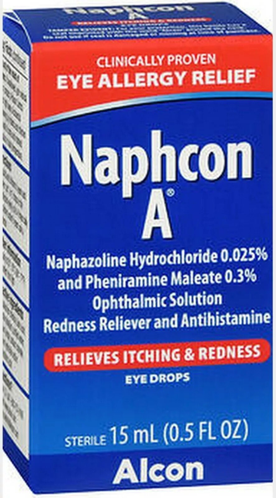 2 Pack Naphcon A Allergy Eye Drops 15ml 0.5 fl oz Each Pack Fast ...