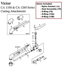 VICTOR Ca 2450 2460 2470 Cutting Torch Basic Rebuild Repair Kit for ...