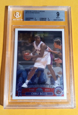 2003-04 Topps Chrome Chris Bosh Rookie RC #114 - BGS Mint 9 - Raptors ...