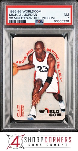 1996 WORLDCOM CALLING CARDS MICHAEL JORDAN 30 MINUTES WHITE UNIFORM POP ...