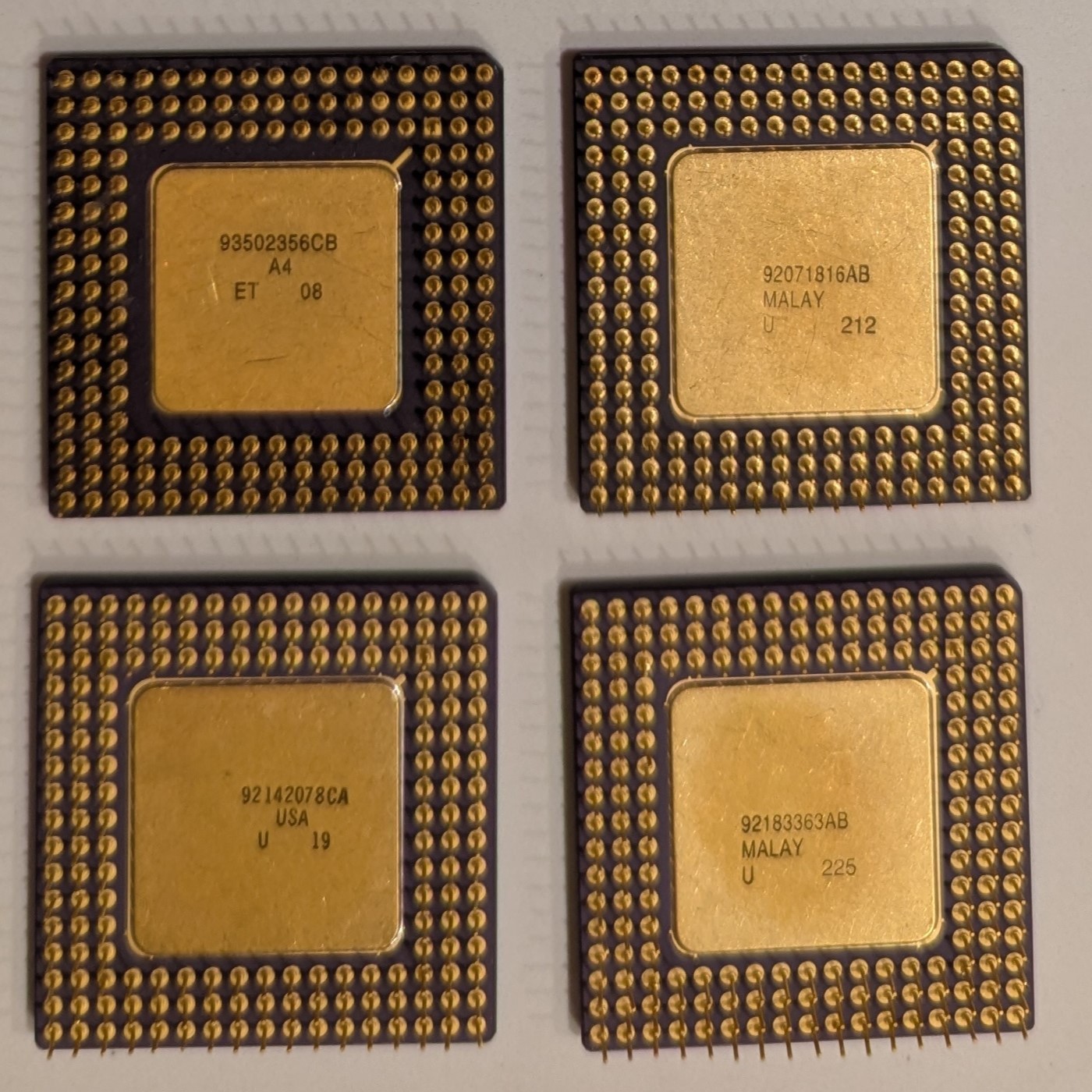 Lot of 4 Vintage Intel i486 DX DX2 CPU Processors for Gold Scrap ...