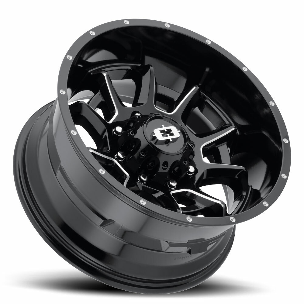 20x10 Vision 415 Bomb 6x139.7 ET-25 Gloss Black Milled Spoke Wheels ...