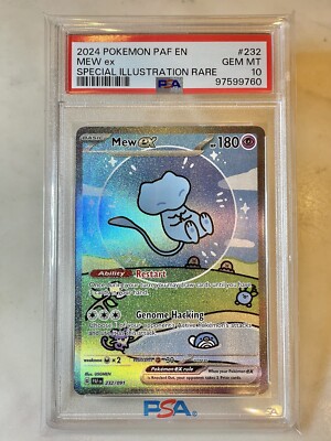 Just Graded PSA 10 Mew ex 232/091 Sv: Paldean Fates English “Bubble Mew ...