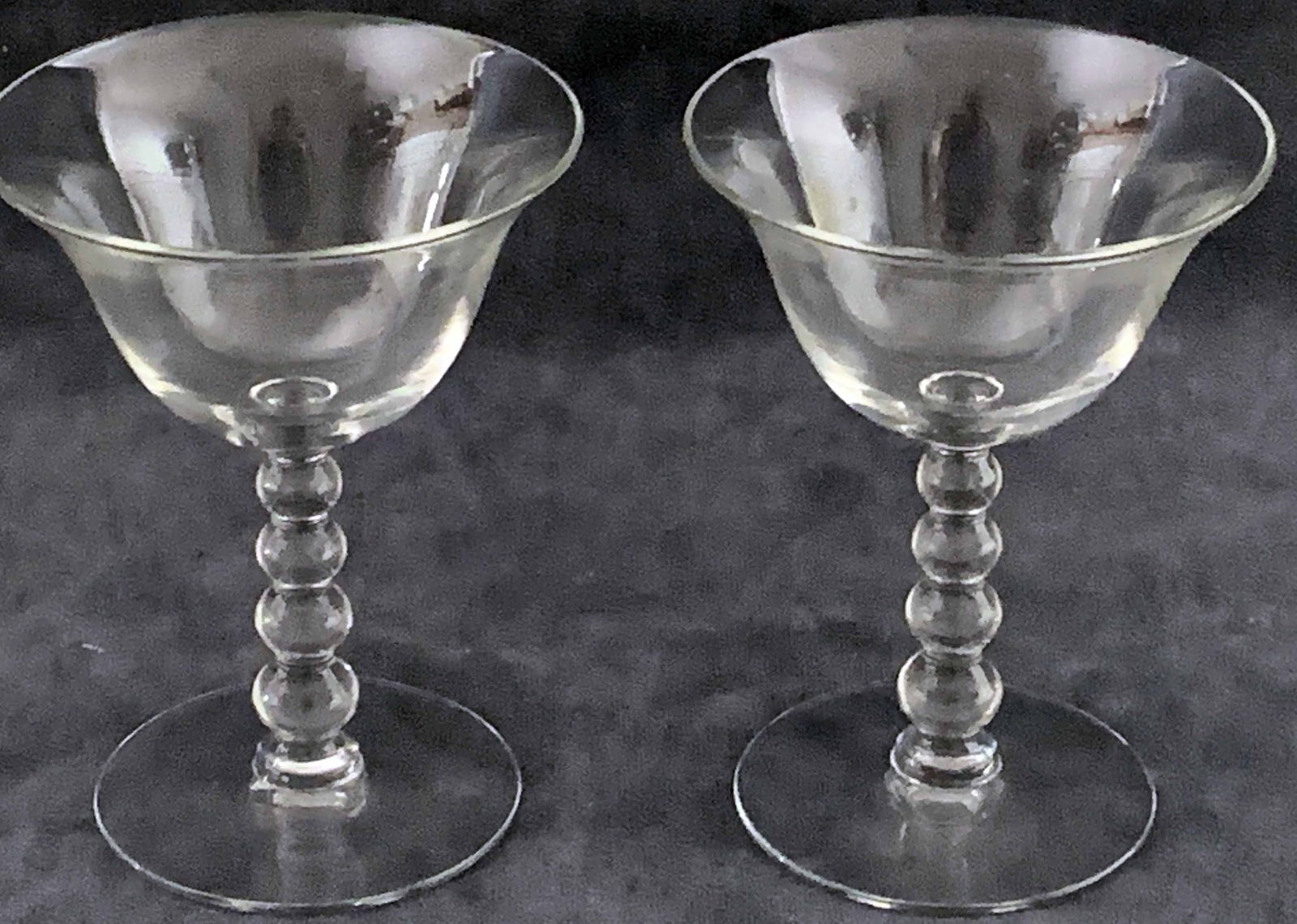 Pair Imperial Candlewick Crystal 4oz Stemware Cocktail Goblets #3400 ...