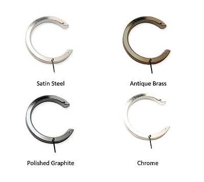 Flat Lined Passing ‘C’ curtain rings x 8 to fit 28mm diameter Bay ...