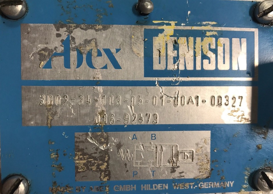 ABEX-DENISON HYDRAULIK-VENTIL 3D02-34-103-05-01-00A1-0Q327 | eBay