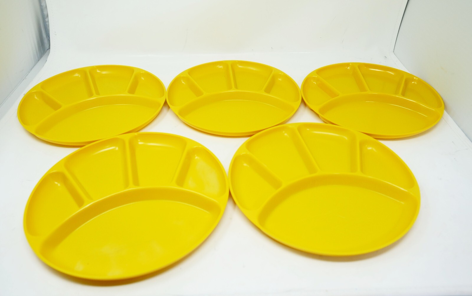 VTG Sushi Fondue Mustard Yellow Divided Plates Made in Japan set of 5 ...