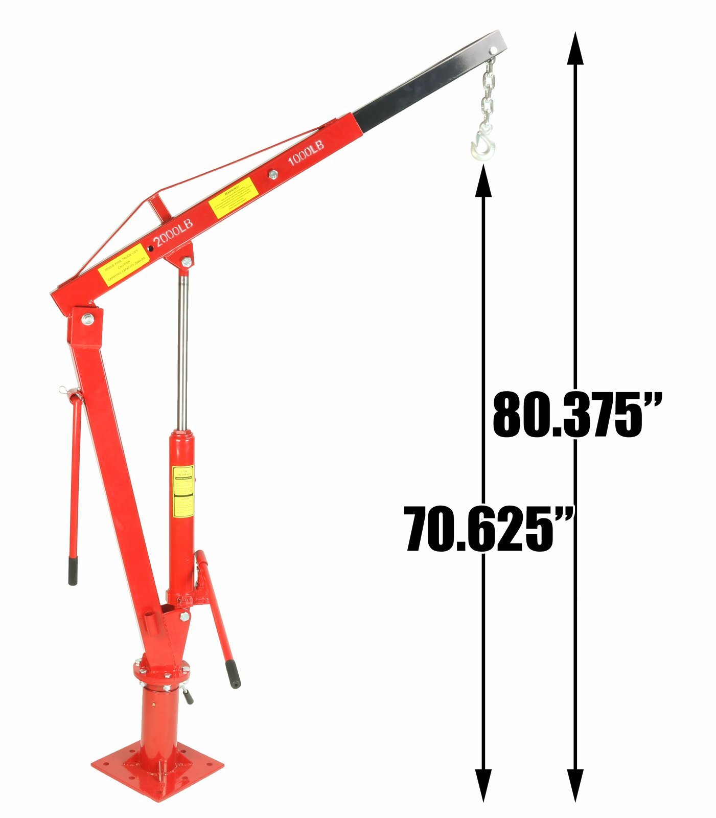Dragway Tools 1 Ton Davit Crane with Swivel Base Hydraulic Jack ...