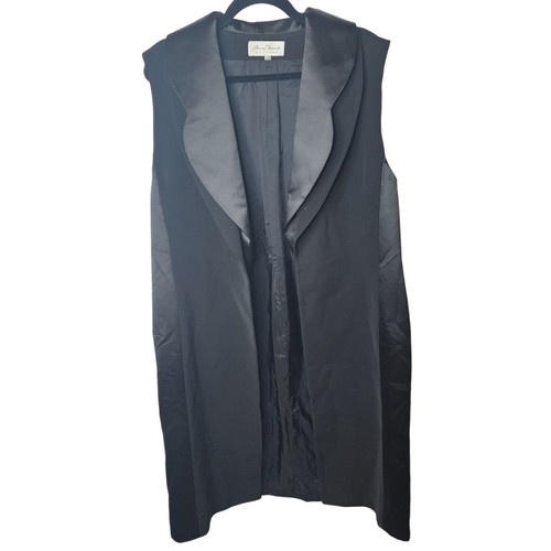 Anne French Couture Open-front Black Tuxedo Style Long Vest, Size 48 | eBay