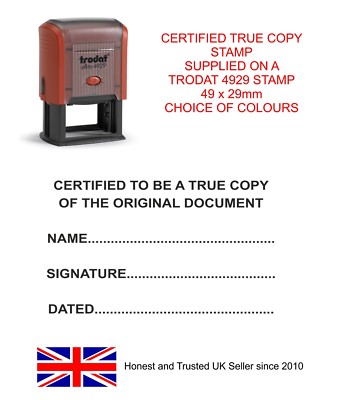 CERTIFIED TRUE COPY SELF INKING RUBBER STAMP SOLICITORS ACCOUNTANTS ...