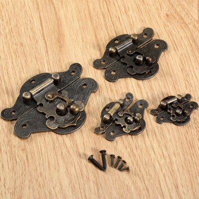 HQ Antique Retro Box Latch Hasp Jewellery Decorative Box Chest Pad Lock ...