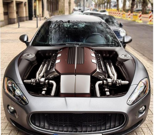 Engine Car Hood Wrap Decal Vinyl Sticker Full Color Graphic 54"(L) X 65 ...