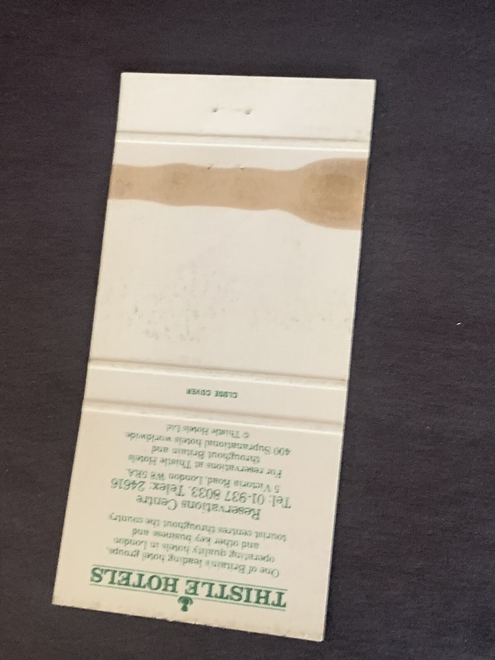 Vintage Texas Matchbook: “Thistle Hotels” | eBay