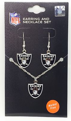 NFL Oakland Raiders J Hook Earring & Pendent Necklace Set | eBay