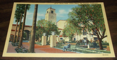 1939 LAUPT LOS ANGELES UNION STATION UNUSED LINEN POSTCARD 31 | eBay