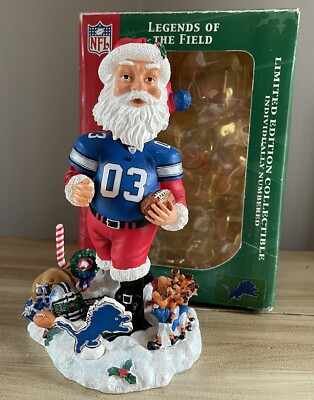 DETROIT LIONS Running Back SANTA CLAUS Christmas NFL Bobblehead NIB! | eBay