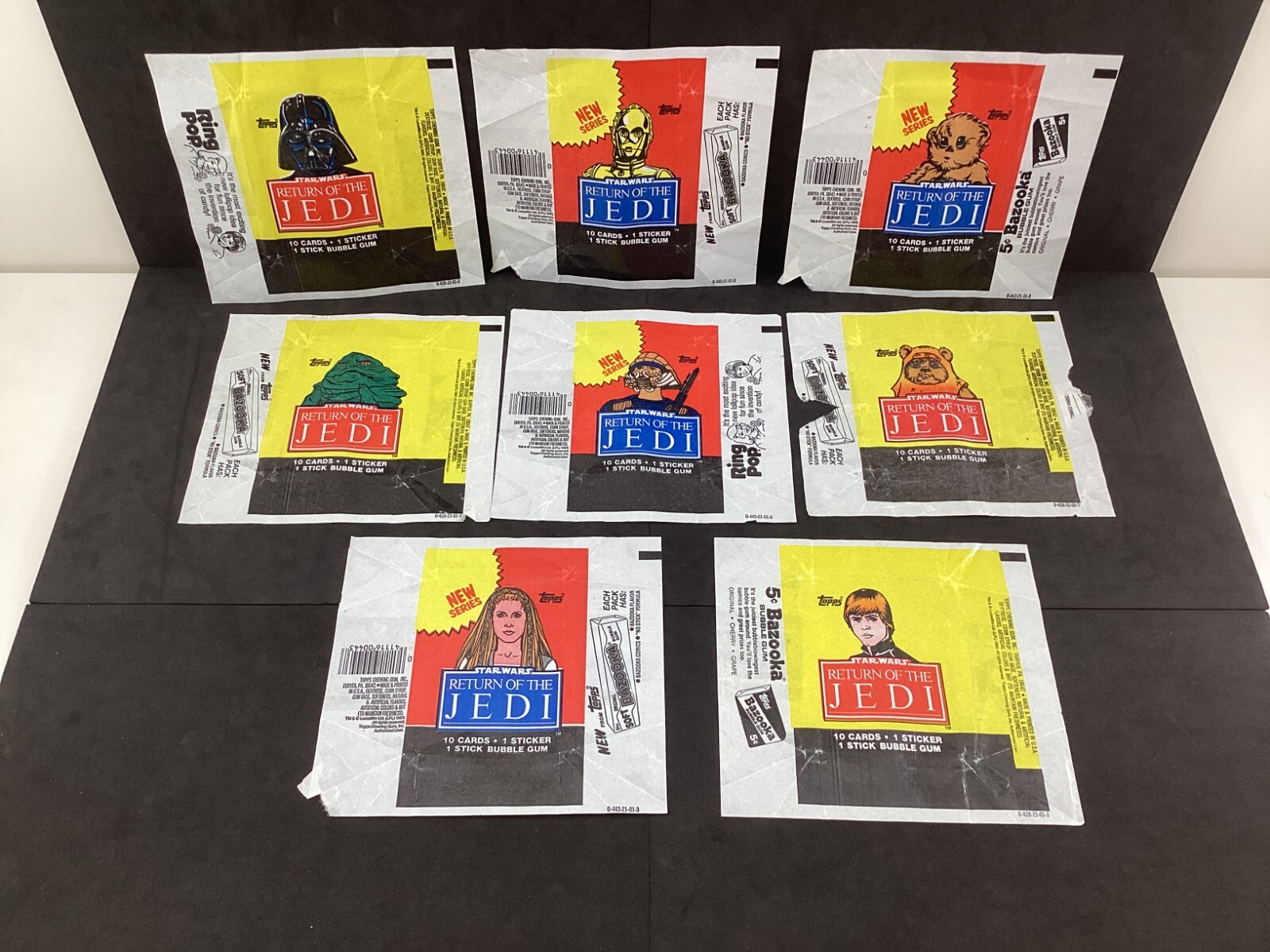 STAR WARS Return of the Jedi 1983 Topps Trading Cards Set of ALL 8 ...