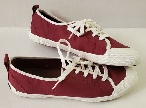 Sperry Top Sider Womens US 9 Dark Red Canvas Low Top Shoes Loafers New ...