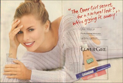 1994 Print Ad for Covergirl with Niki Taylor`Top Model Make-up 2-pgs ...