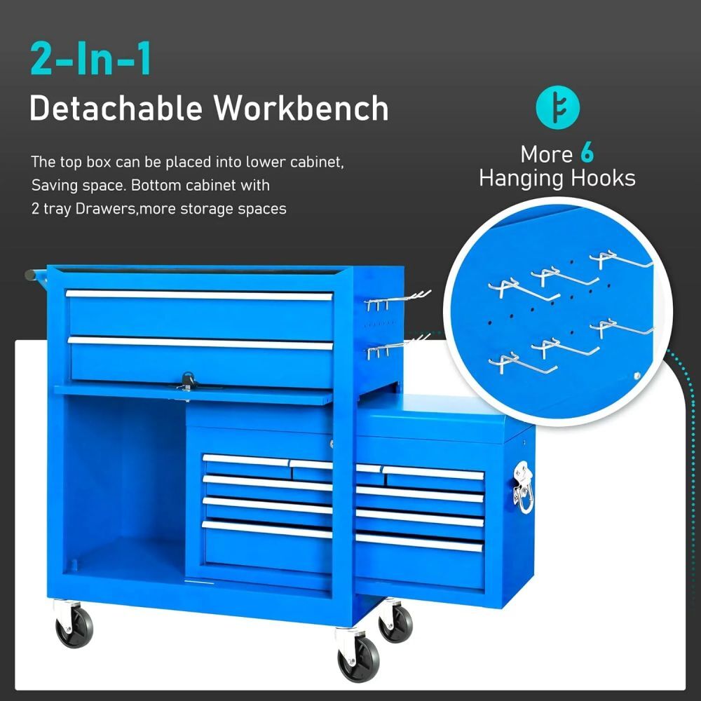 Rolling Tool Chest 8-Drawer Mobile Workbench Garage Tool Boxs Storage ...