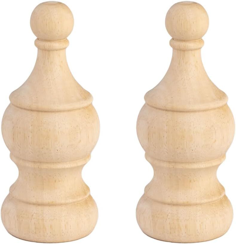 2Pack Decorative Wood Finials 5.9" Tall X 2.4" Wide for Bed Post ...