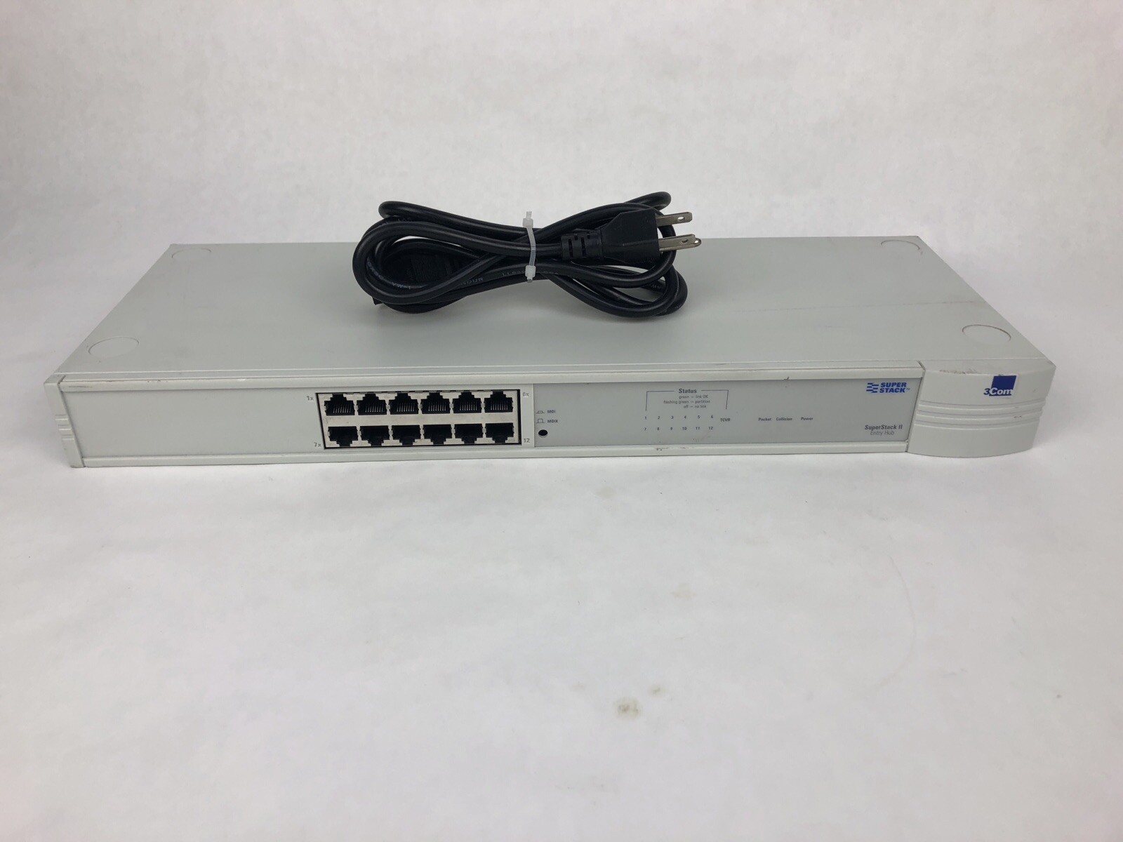 3COM SUPER STACK II 12-PORT SWITCH HUB 3C16440 NETWORK ETHERNET PS HUB ...