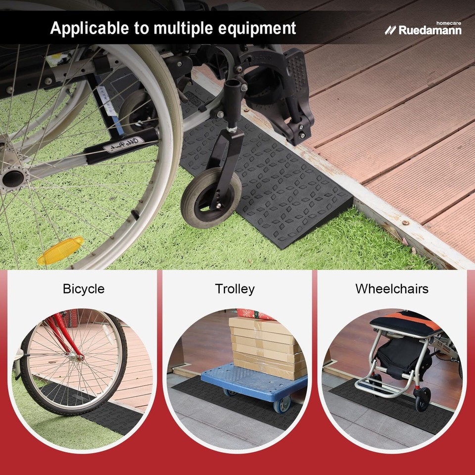 Rubber Threshold Ramp for Wheelchairs with High Weight Capacity Non ...