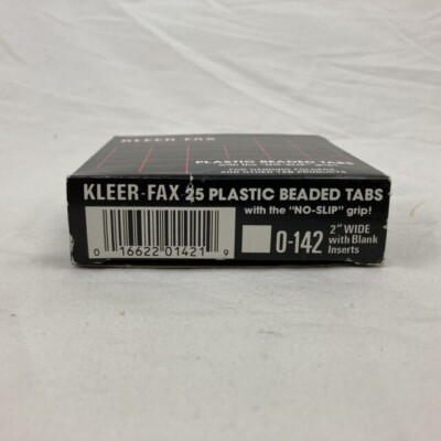 KLEER-FAX HANGING FILE FOLDER TABS WITH INSERTS 3-1/2IN TAB CLEAR 01431 ...