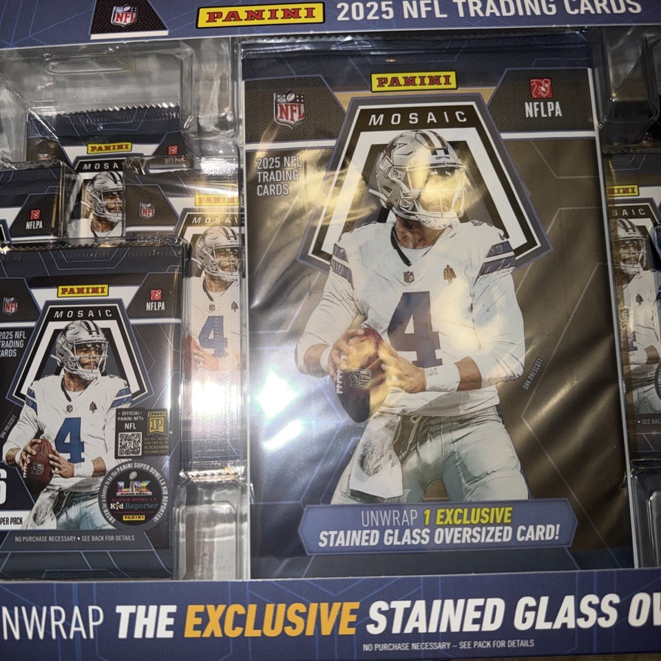2025 Panini Mosaic NFL Costco Exclusive Bundle Box Jumbo Stained Glass ...